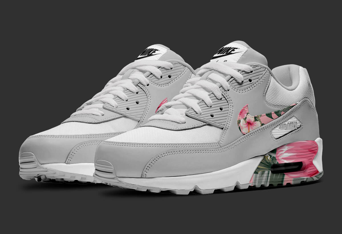 A Flowering New AM90- The Air Max 90 Floral Wolf Grey - Sneakerz